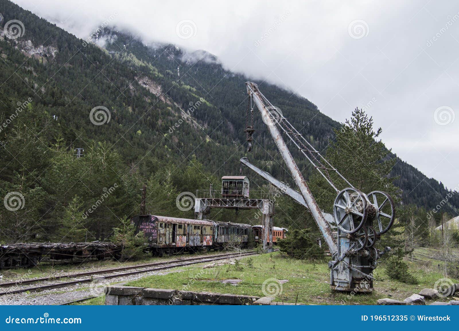 Interesting Shot of an Old Abandoned Railway Station with Rusty Metal ...