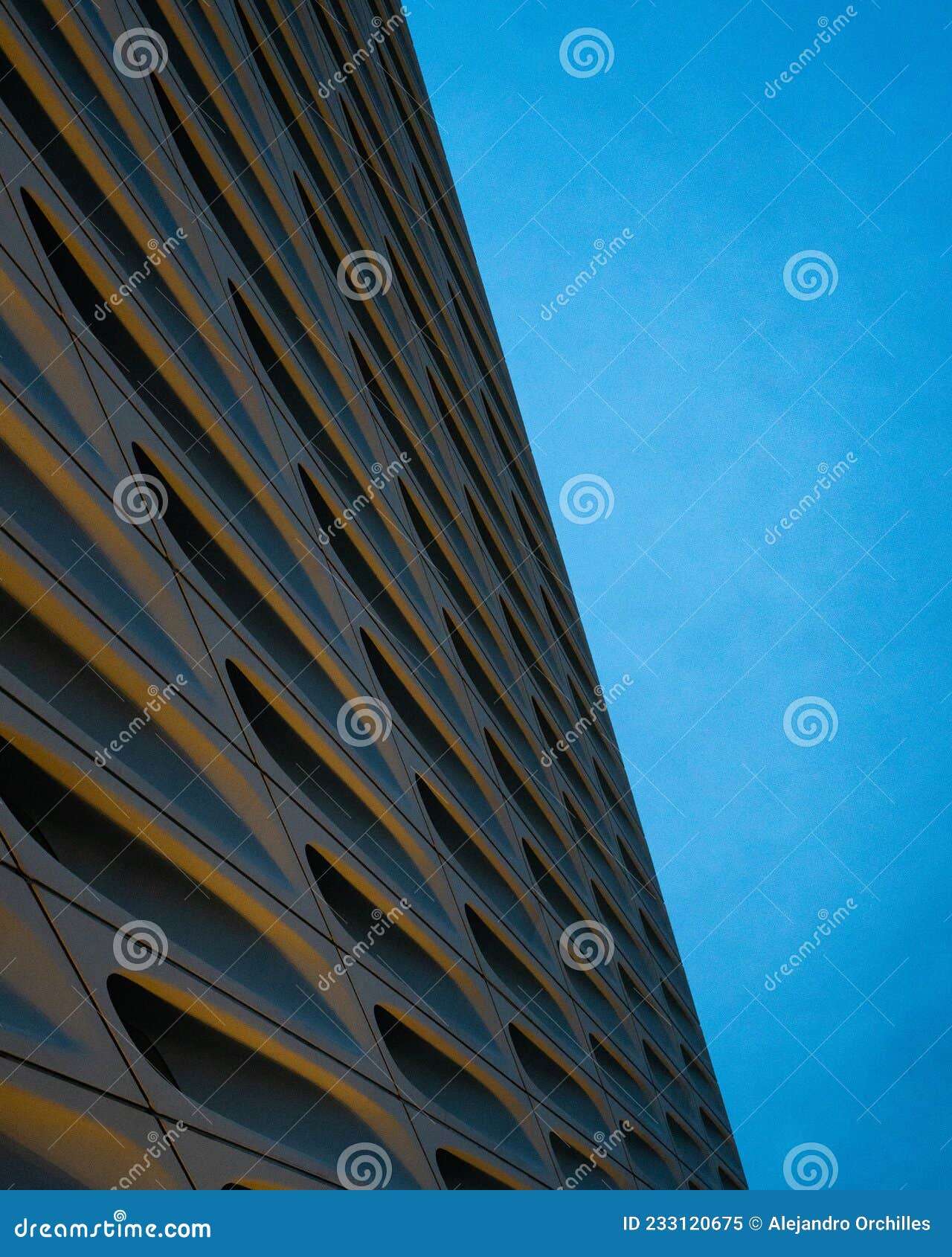 Interesting Slanted Building with Aesthetic Window Designs Stock Image ...