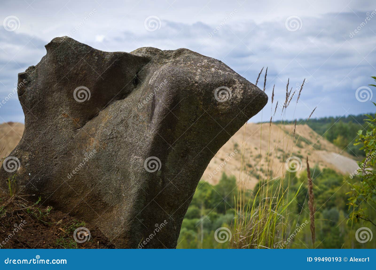 Interesting Stone on the Edge of the Cliff. Stock Image - Image of ...