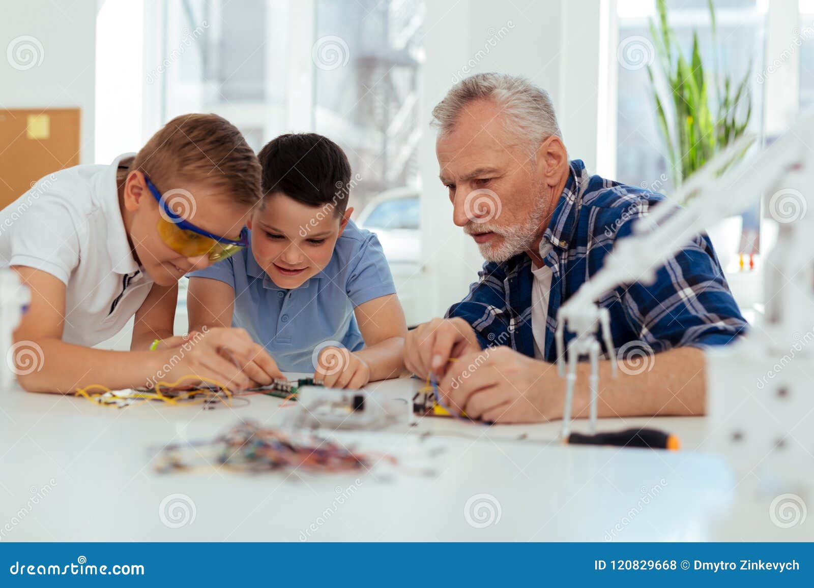 Nice Smart Boys Working Together Stock Photo - Image of maturity ...