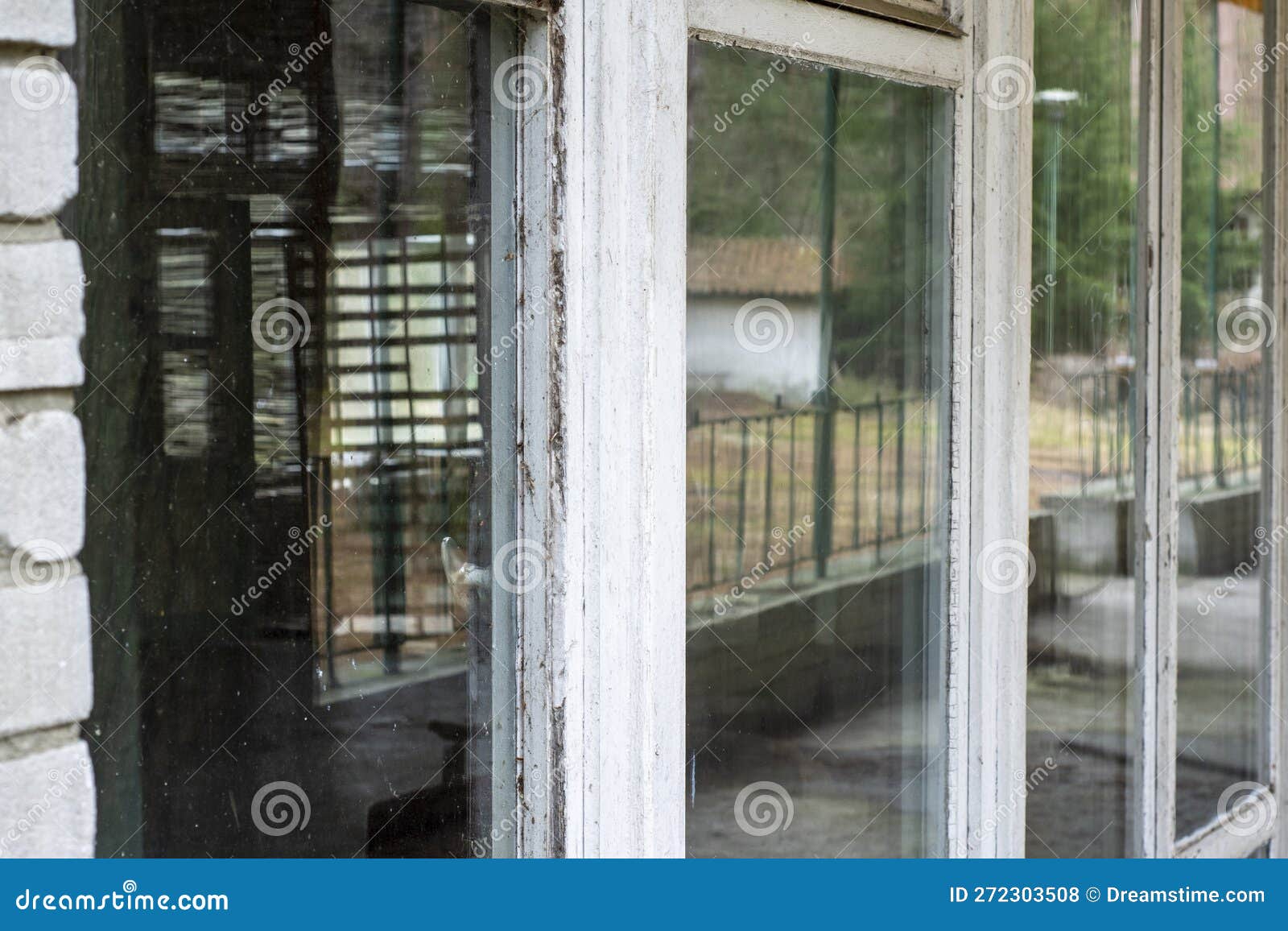 An Interesting View of Old Windows in a Forgotten Building in the Style ...