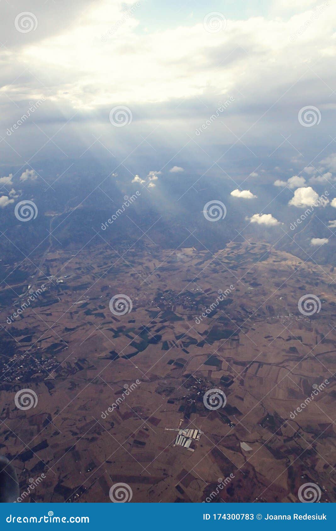 Interesting Views from the Airplane Window on a Warm Summer Day Stock ...