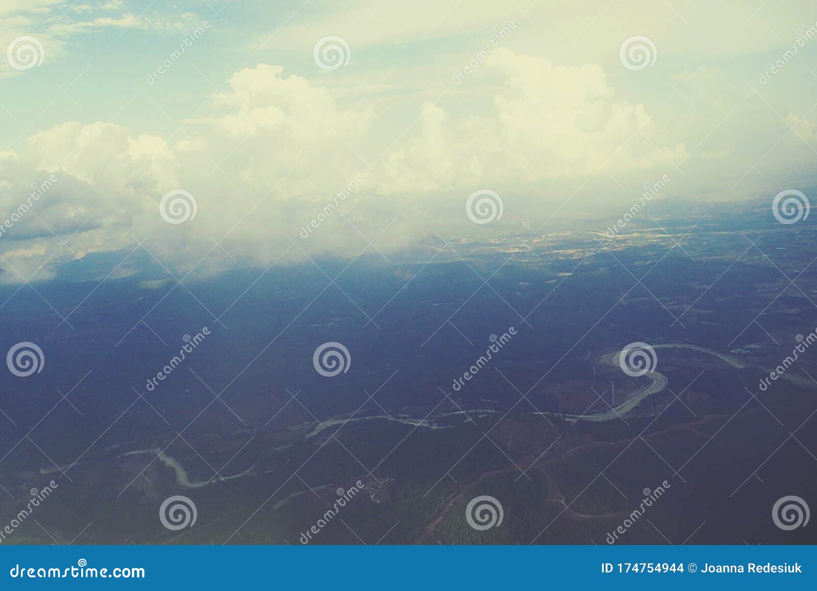 Interesting Views from the Airplane Window on a Warm Summer Day Stock ...