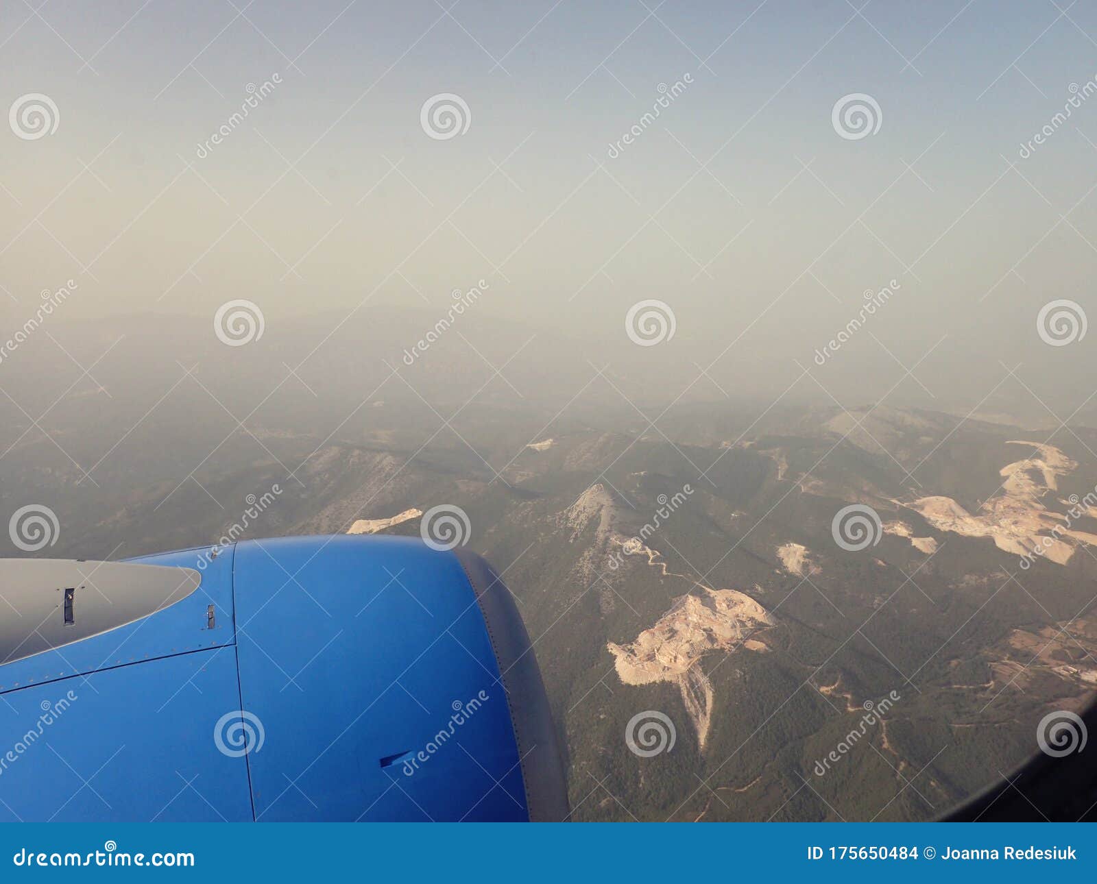 Interesting Views from the Airplane Window on a Warm Summer Day Stock ...