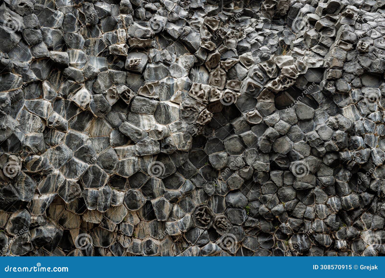 Interesting Volcanic Rock Shapes, Basalt Column Pattern Stock Image ...