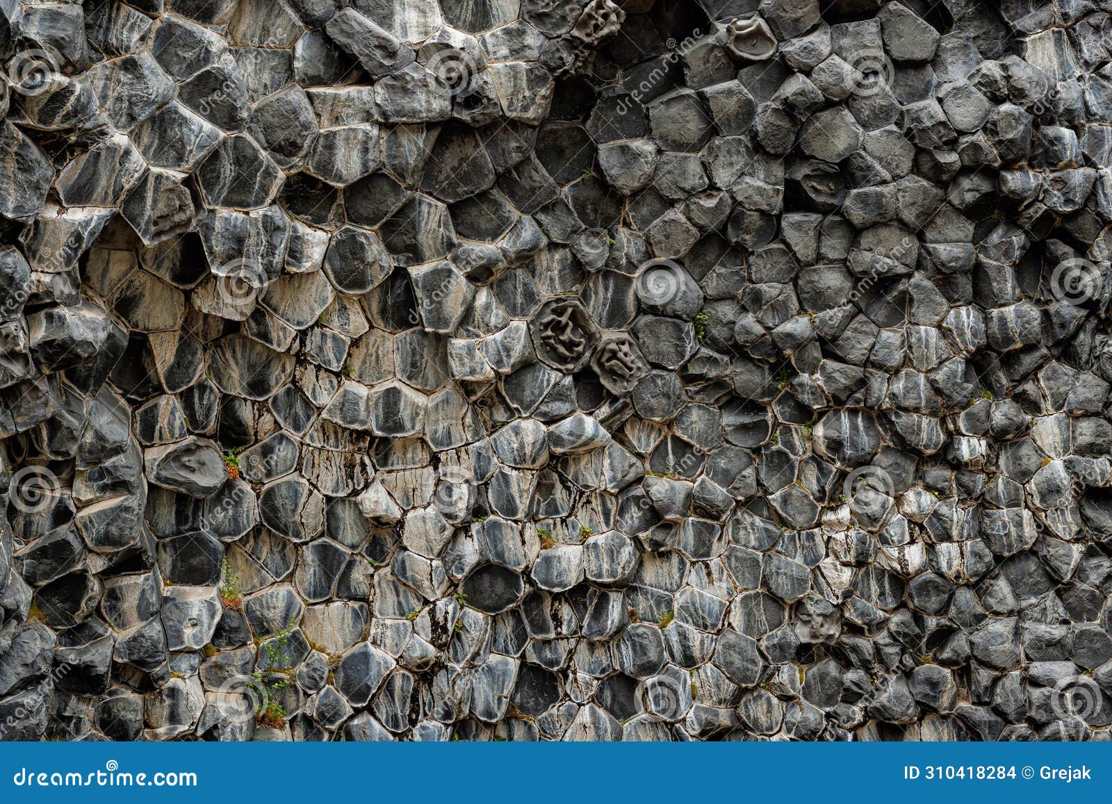 Interesting Volcanic Rock Shapes, Basalt Column Pattern Stock Photo ...
