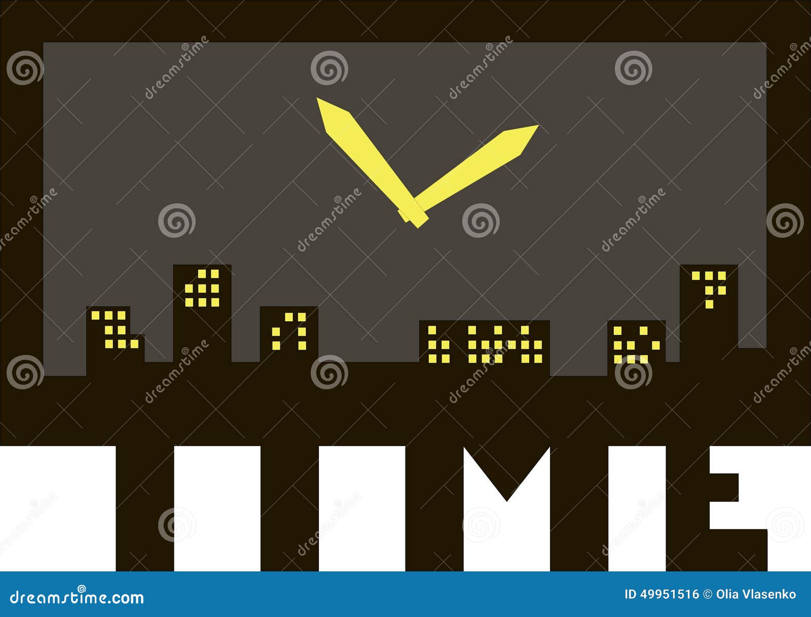 Interesting Watch on the White Wall Stock Vector - Illustration of ...