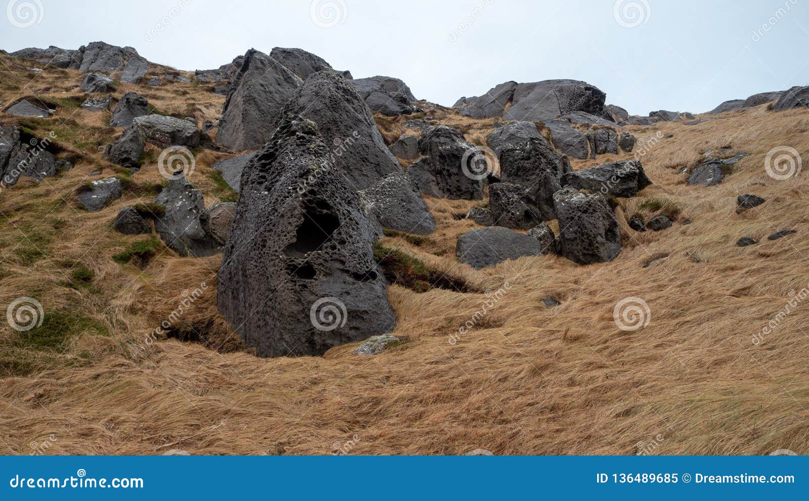 Interestingly Appearing Corroded Rocks West Norway. Stock Image - Image ...