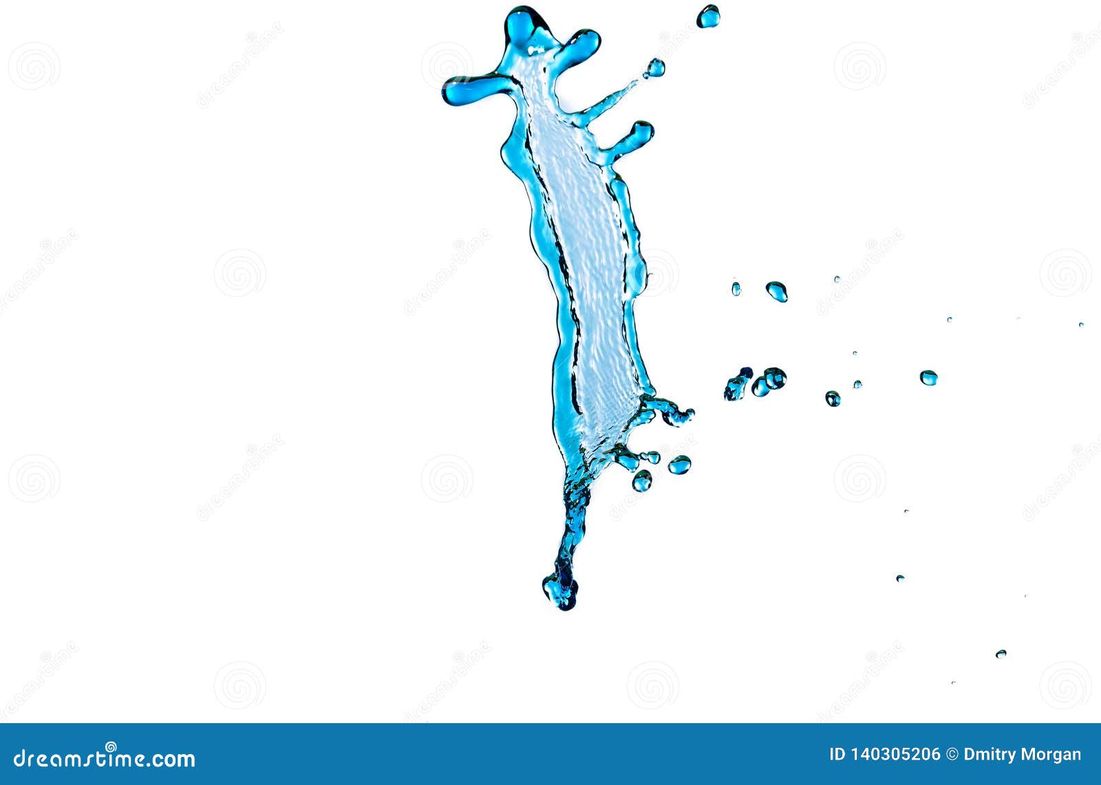 Interestingly Shaped Water Splash and Droplets Against Pure White ...