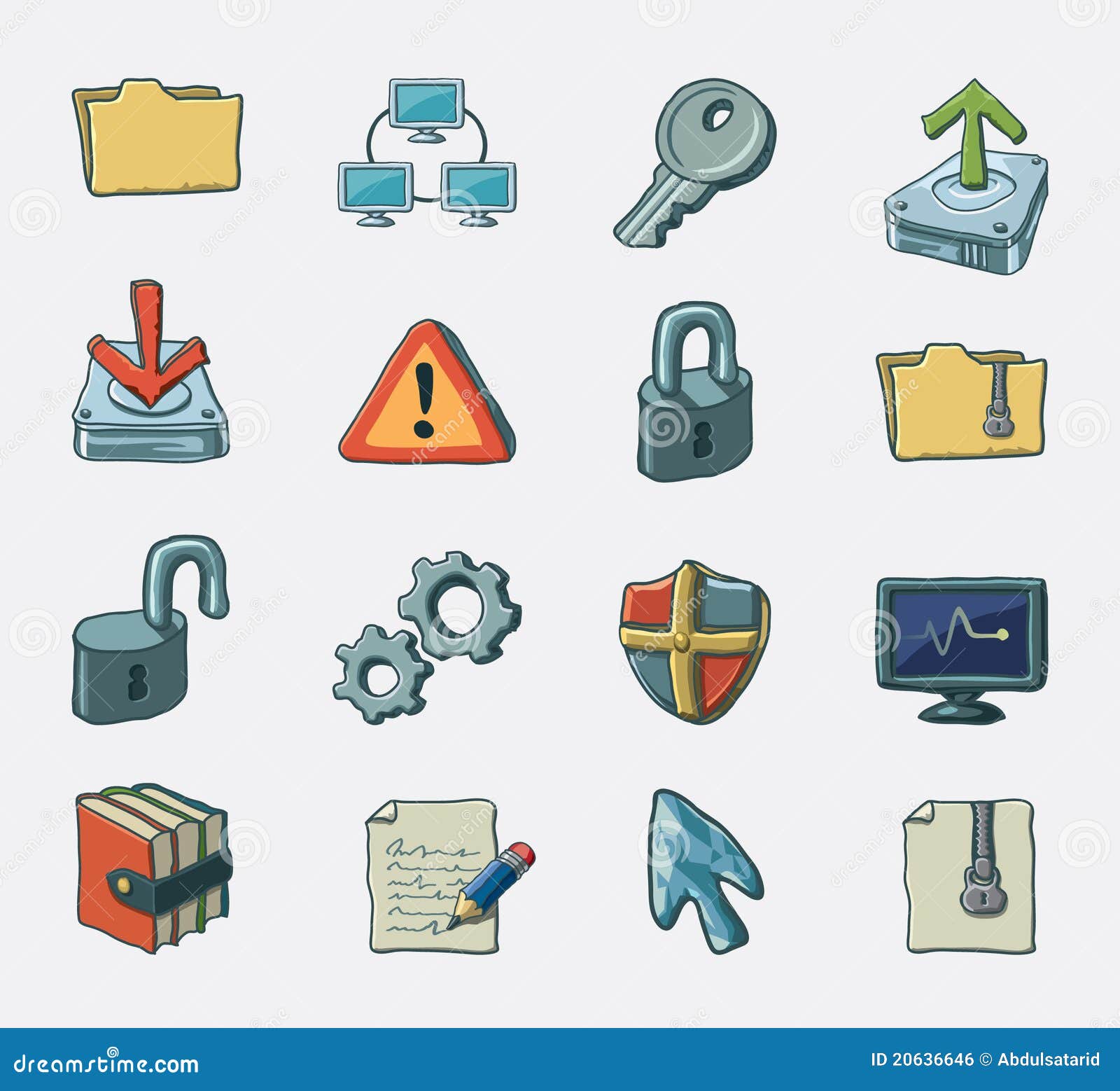 Interet icon set stock vector. Illustration of protection - 20636646