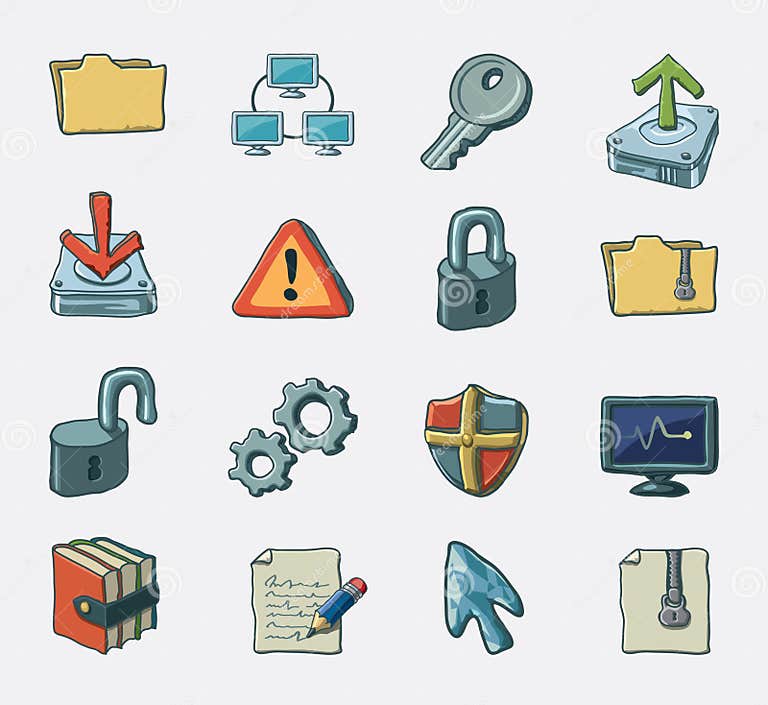 Interet icon set stock vector. Illustration of protection - 20636646