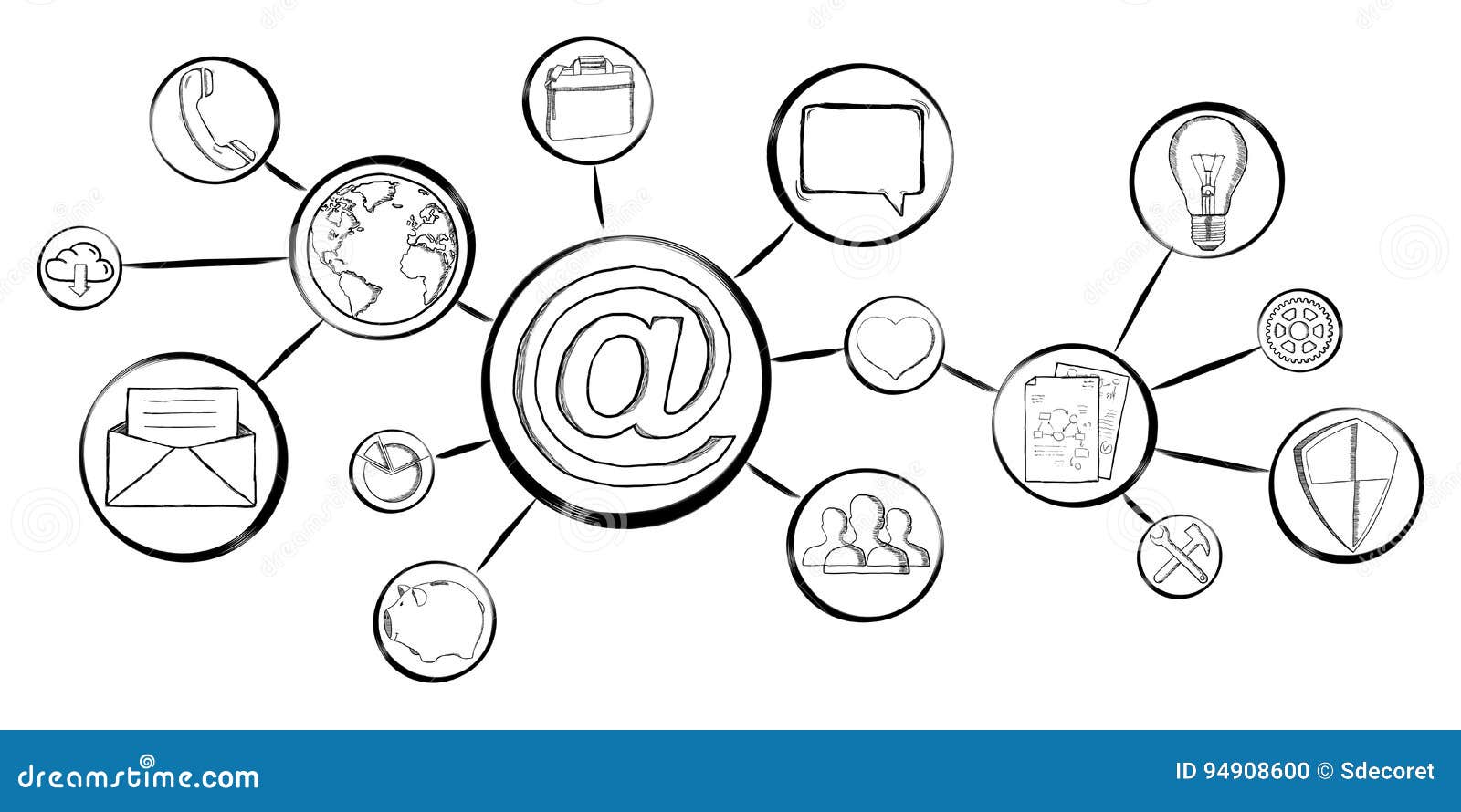 Interfaccia Disegnata a Mano Di Schizzo Di Multimedia Illustrazione di ...