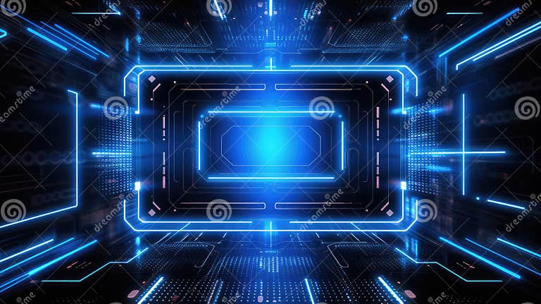 Interface Blue Computer Background Stock Illustration - Illustration of ...