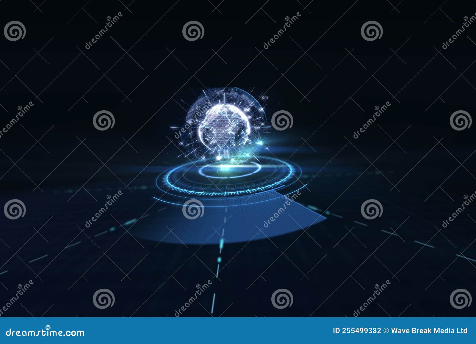 Interface of Blue Volume Dial Stock Photo - Image of space, graphic ...