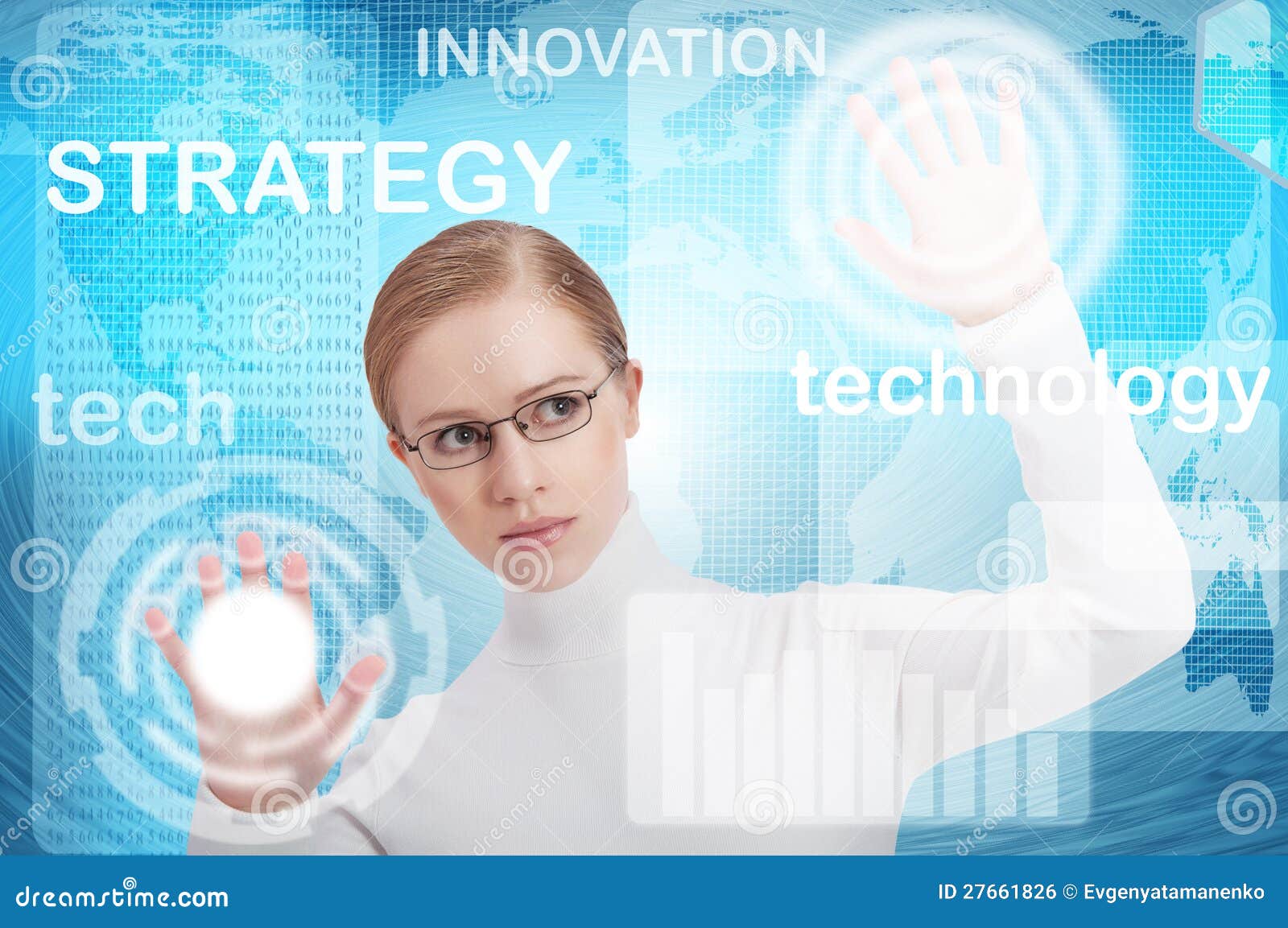 Interface Business Office of the Future, Woman Stock Photo - Image of ...