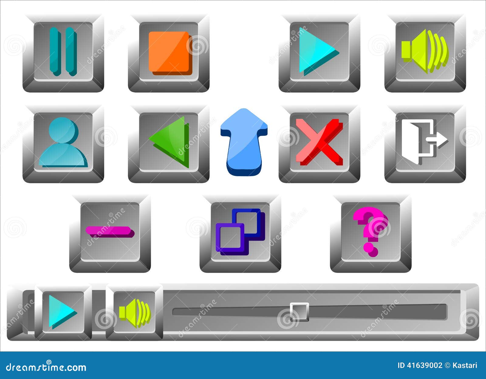 Interface of Button Set stock vector. Illustration of close - 41639002