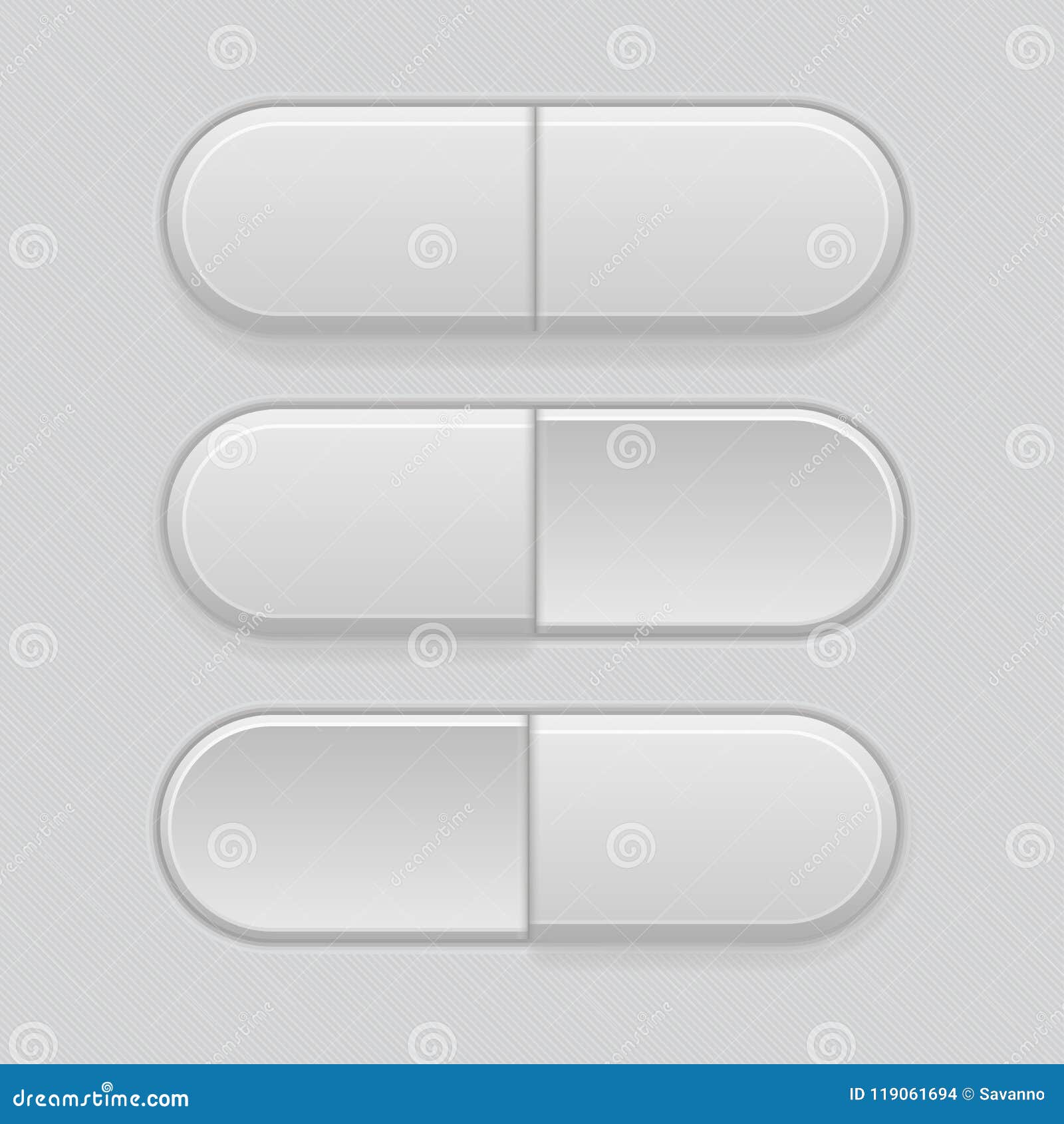 Interface Buttons. Gray 3d Elements Stock Vector - Illustration of ...