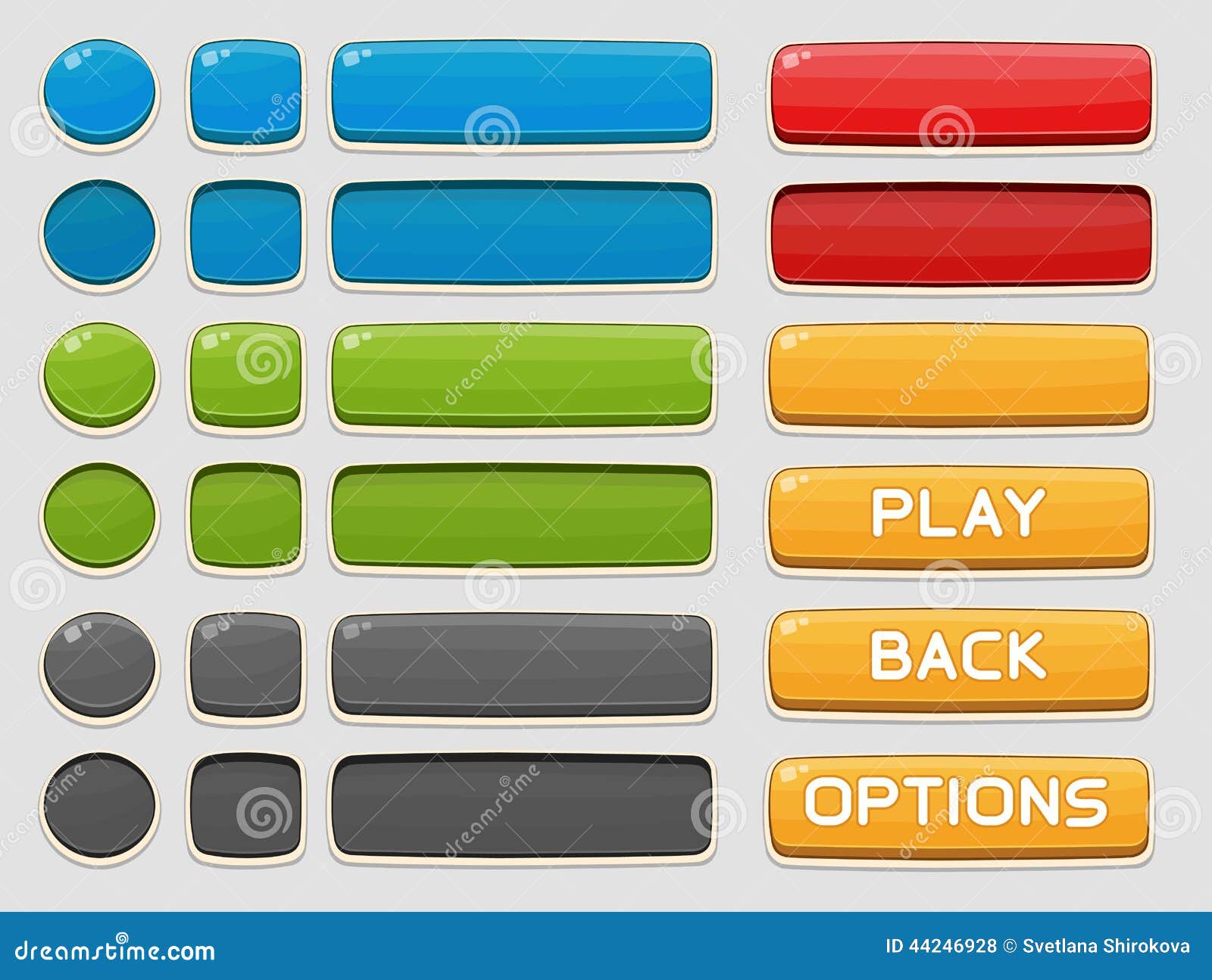 Interface Buttons Set for Games or Apps Stock Vector - Illustration of ...