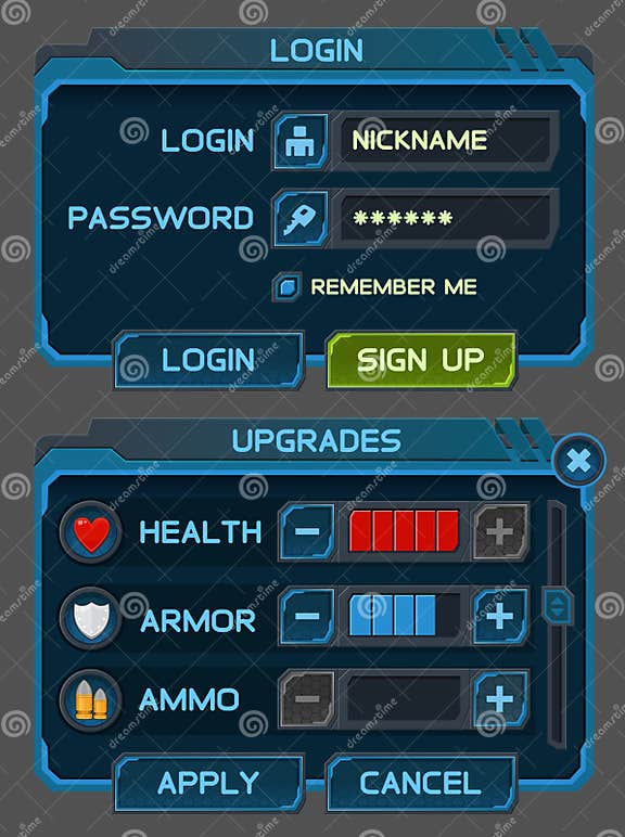 Interface Buttons Set for Space Games or Apps Stock Vector ...