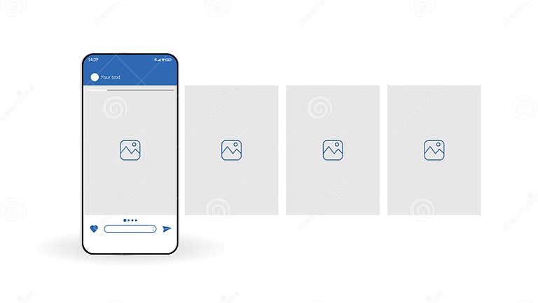 Interface Carousel Post on Social Network. User Interface on Display ...