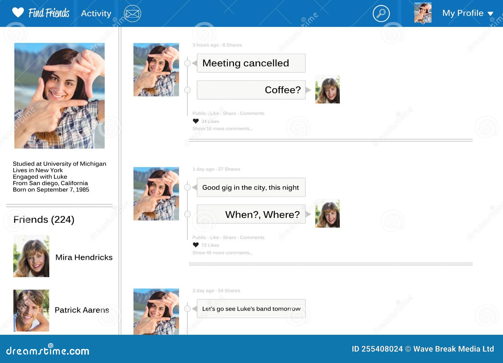 Interface of Chat Application Stock Photo - Image of social, screen ...