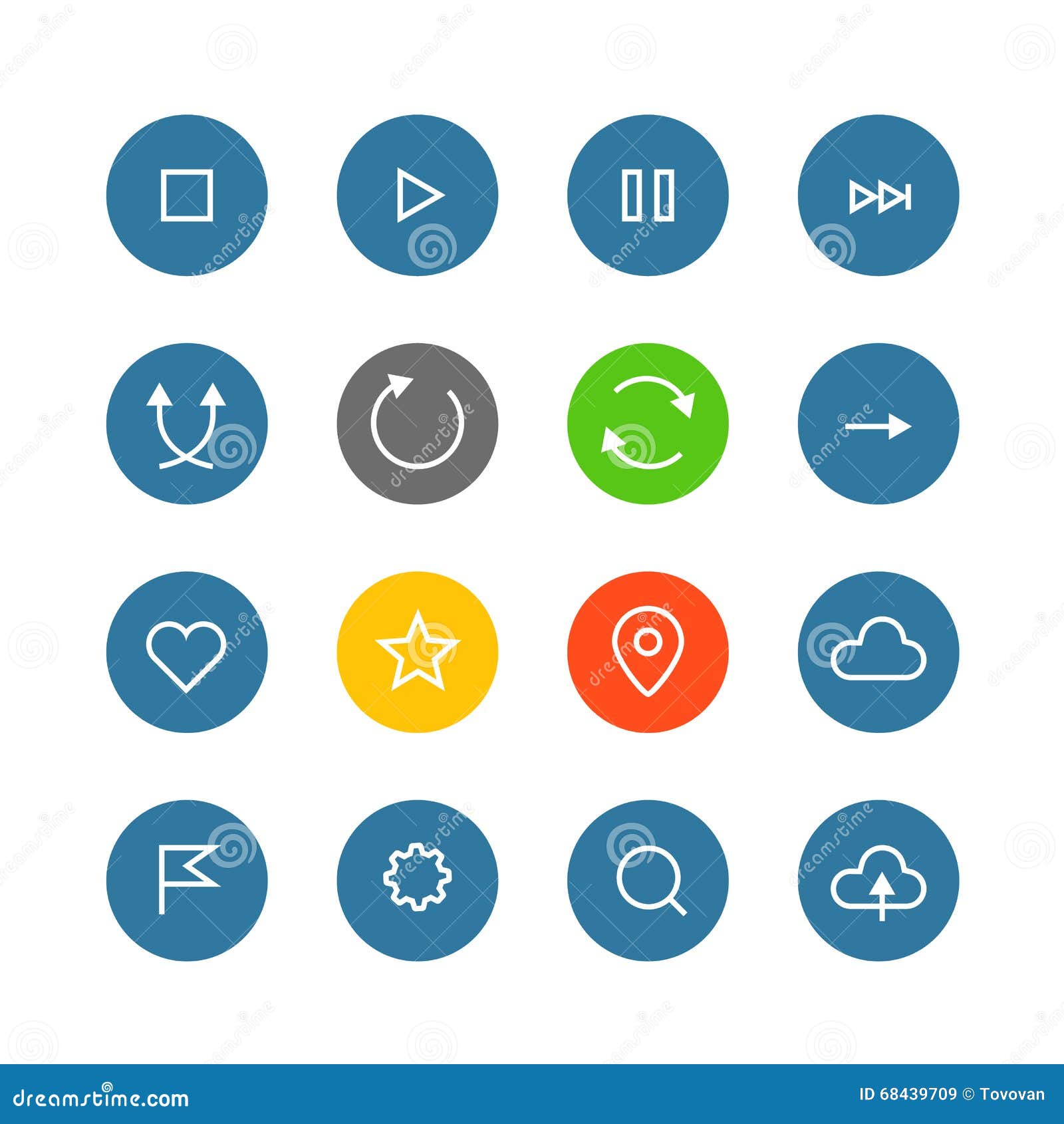 Interface Color Pictograms Vector Stock Vector - Illustration of seek ...