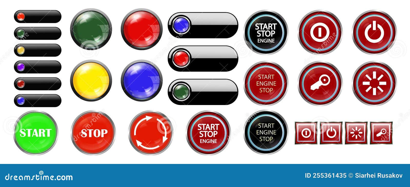 Interface Colorful, Web Button with Icon, Power Button with Switch ...