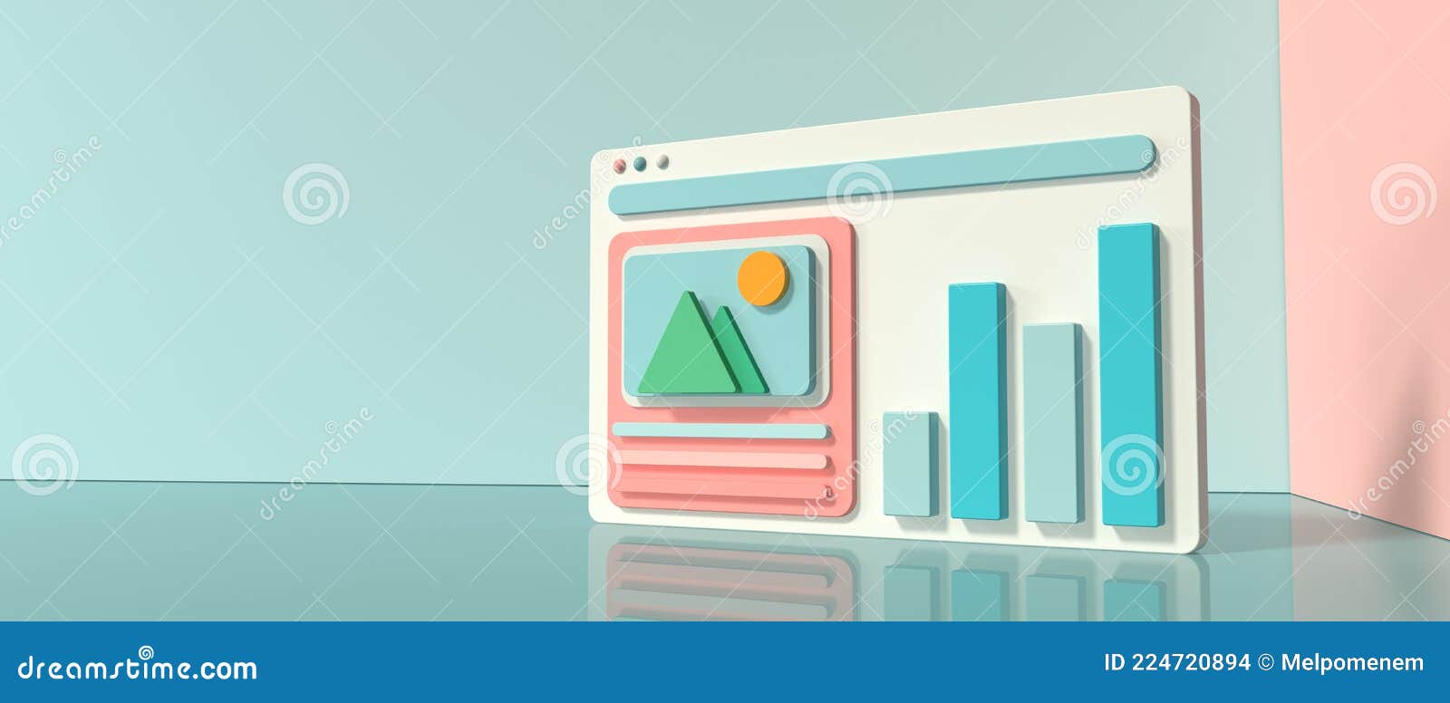 Interface of Computer Screen - 3D Render Stock Illustration ...