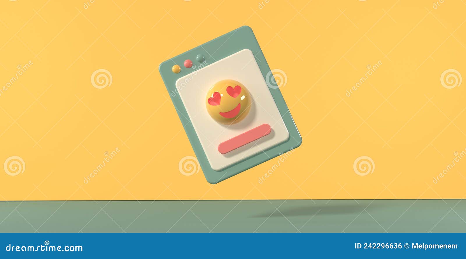 Interface of Computer Screen with Love Face Emoji Stock Illustration ...