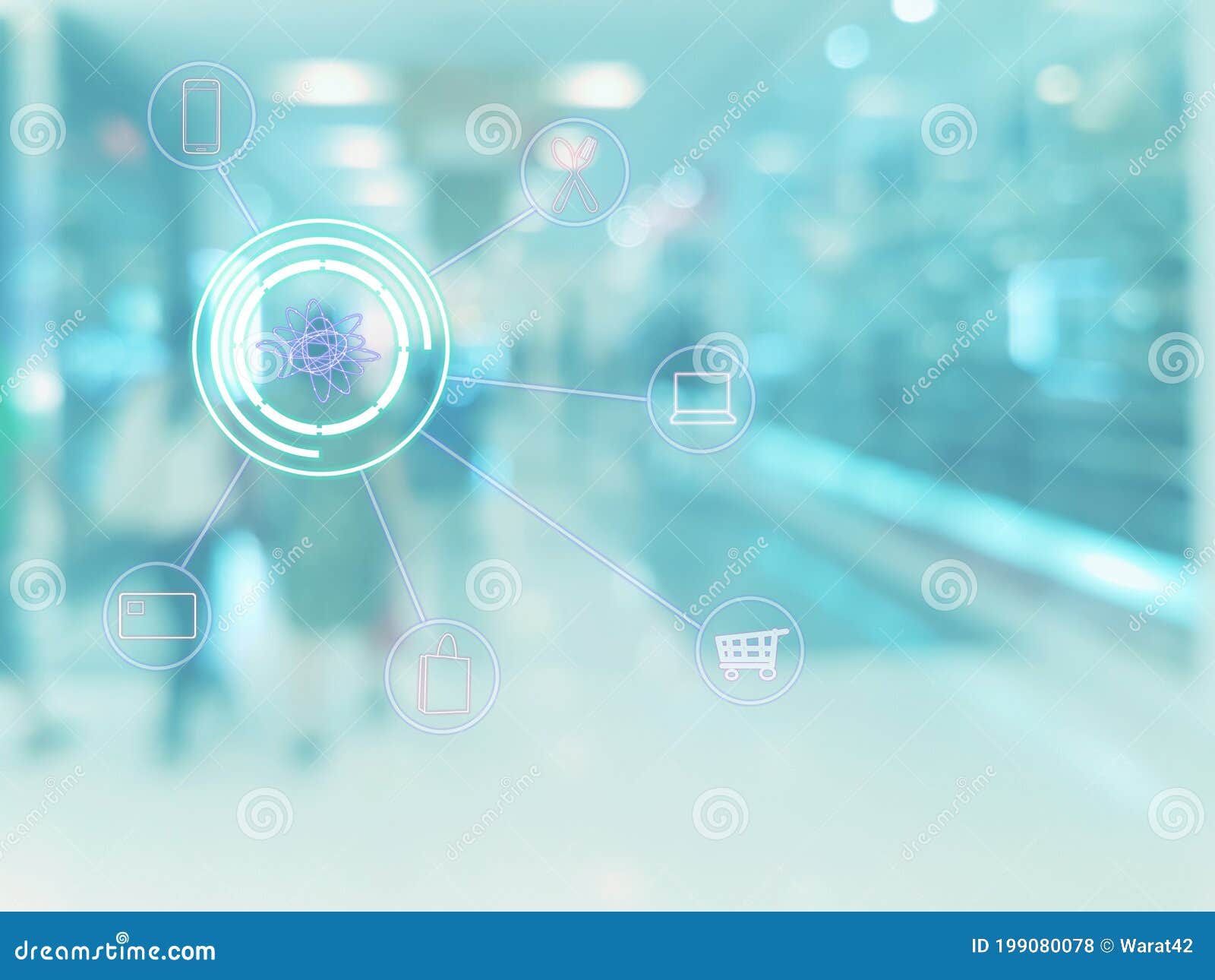 Interface Concept with Icon for Shopping in Mall Stock Photo - Image of ...