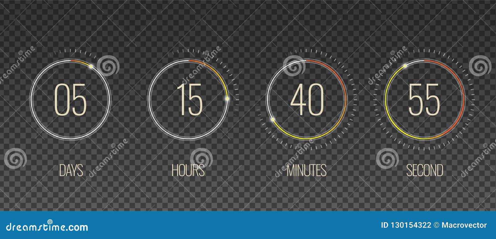 Interface Countdown Transparent Set Stock Vector - Illustration of ...