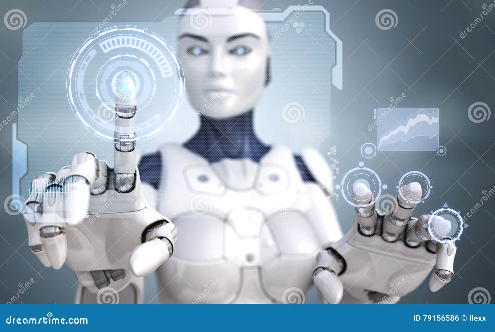 Interface De Robot Et De Science Fiction Illustration Stock ...