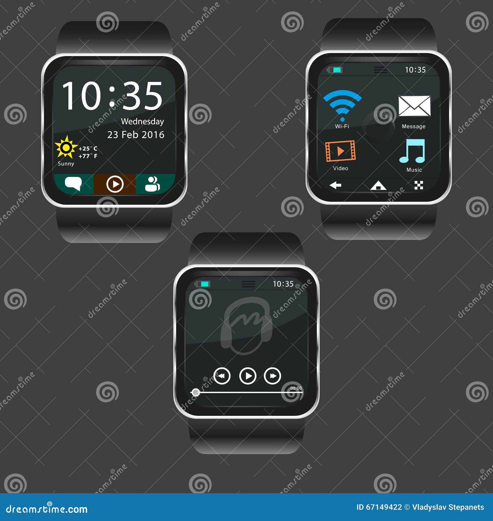 Interface de Smartwatch illustration de vecteur. Illustration du main ...