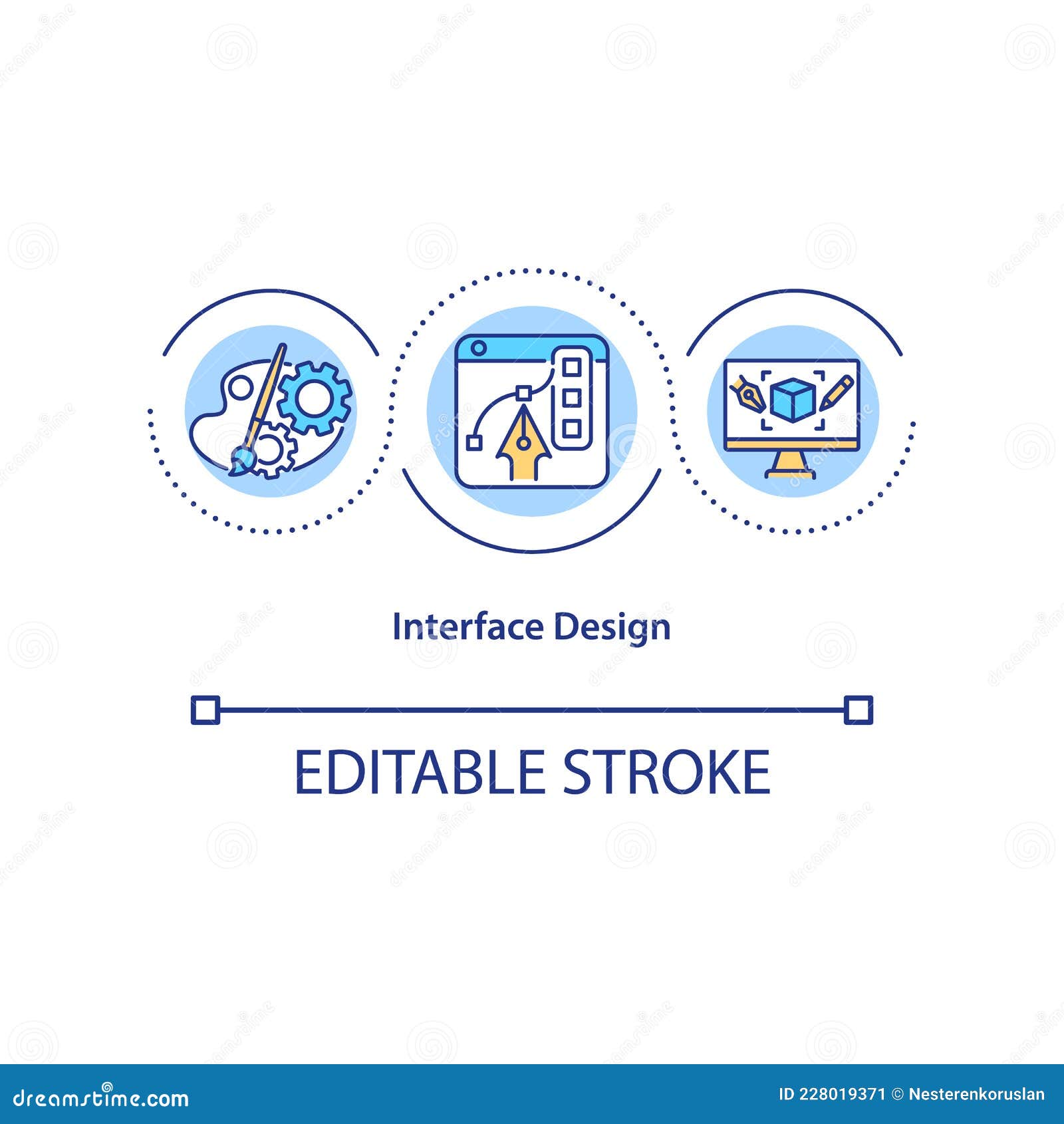 Interface Design Concept Icon Stock Vector - Illustration of lined ...