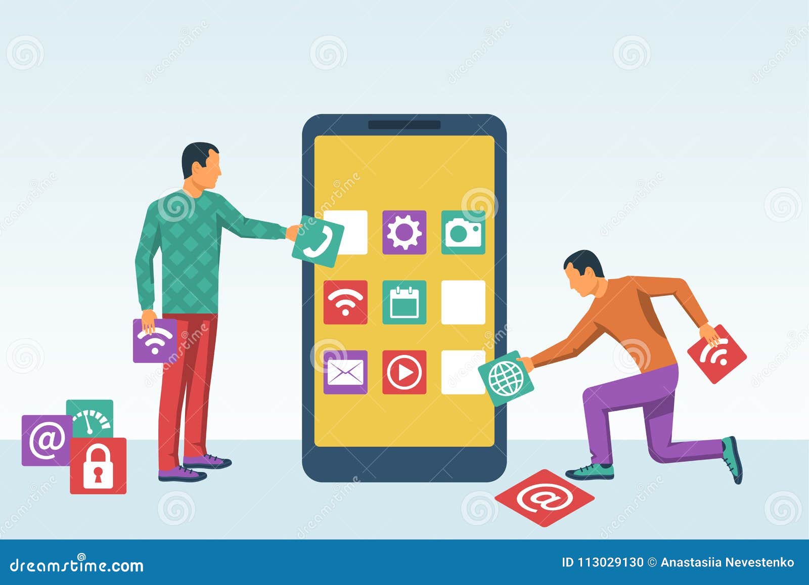 Interface Development, Design Mobile App Stock Vector - Illustration of ...
