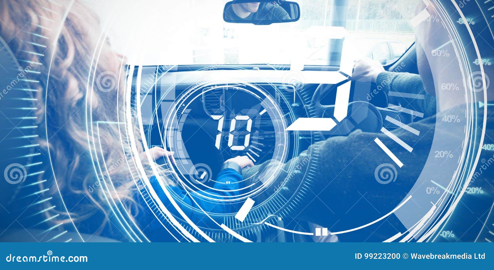 Composite Image of Interface Dial Countdown with Timer in Blue ...