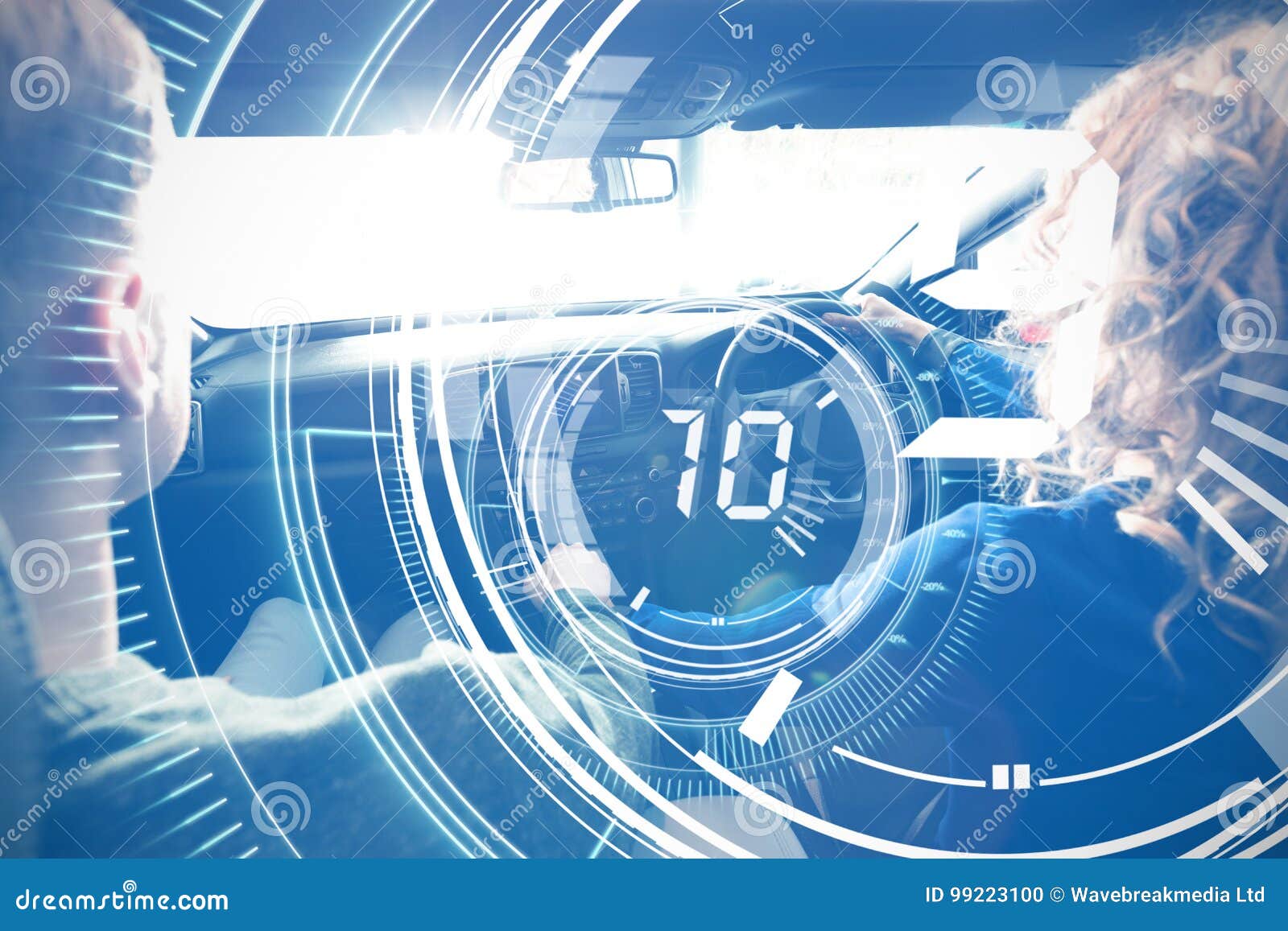 Composite Image of Interface Dial Countdown with Timer in Blue ...