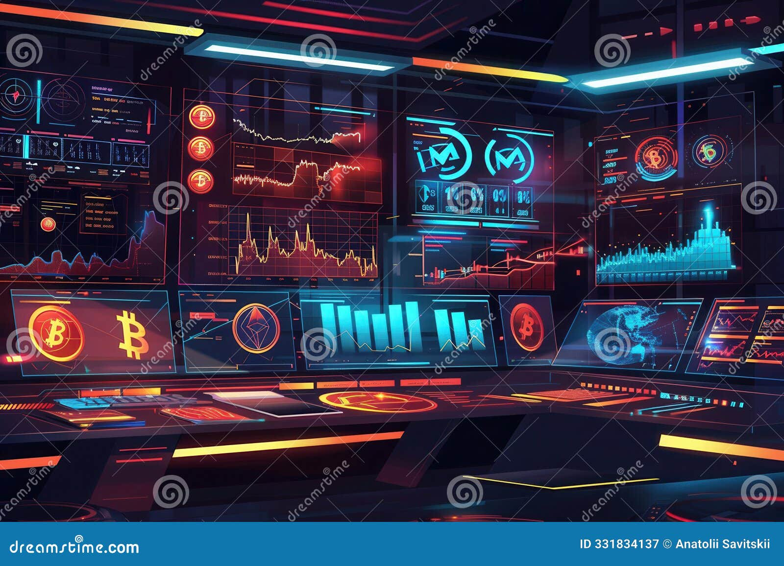 The Interface Displays Multiple Cryptocurrencies Alongside Real-time ...