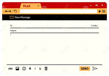 Interface of Email Message Blank Template Window Isolated on White - 3d ...