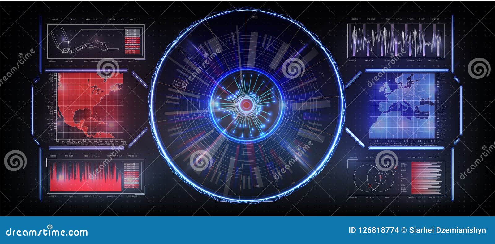 Interface of the Future, Set Interface of the Tool. Hud Head-up Display ...