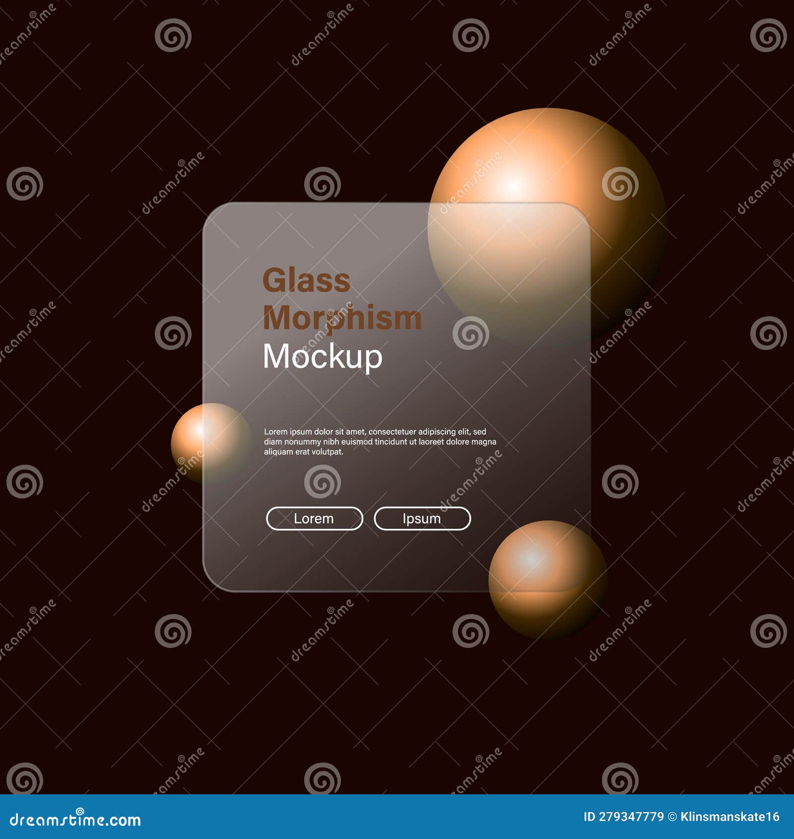 Interface Glass Morphism Presentation Mockup Illustration Stock Vector ...