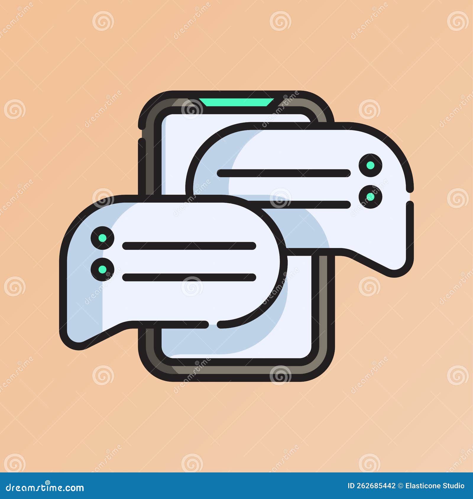 Interface Icon Vector Illustration. Flat Outline Cartoon. Artificial ...