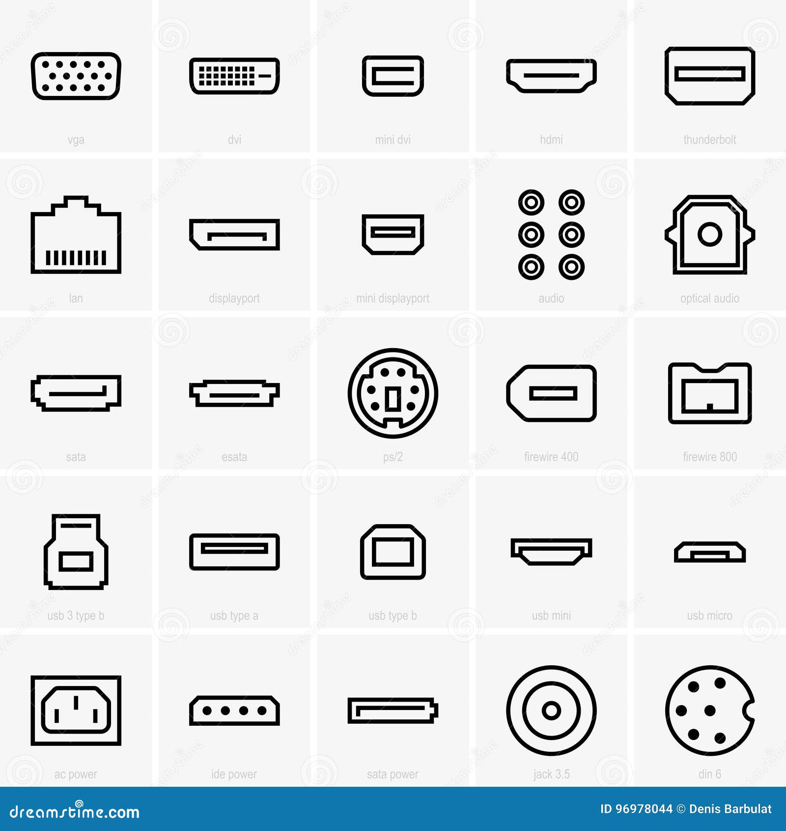 Interface icons stock vector. Illustration of power, digital - 96978044