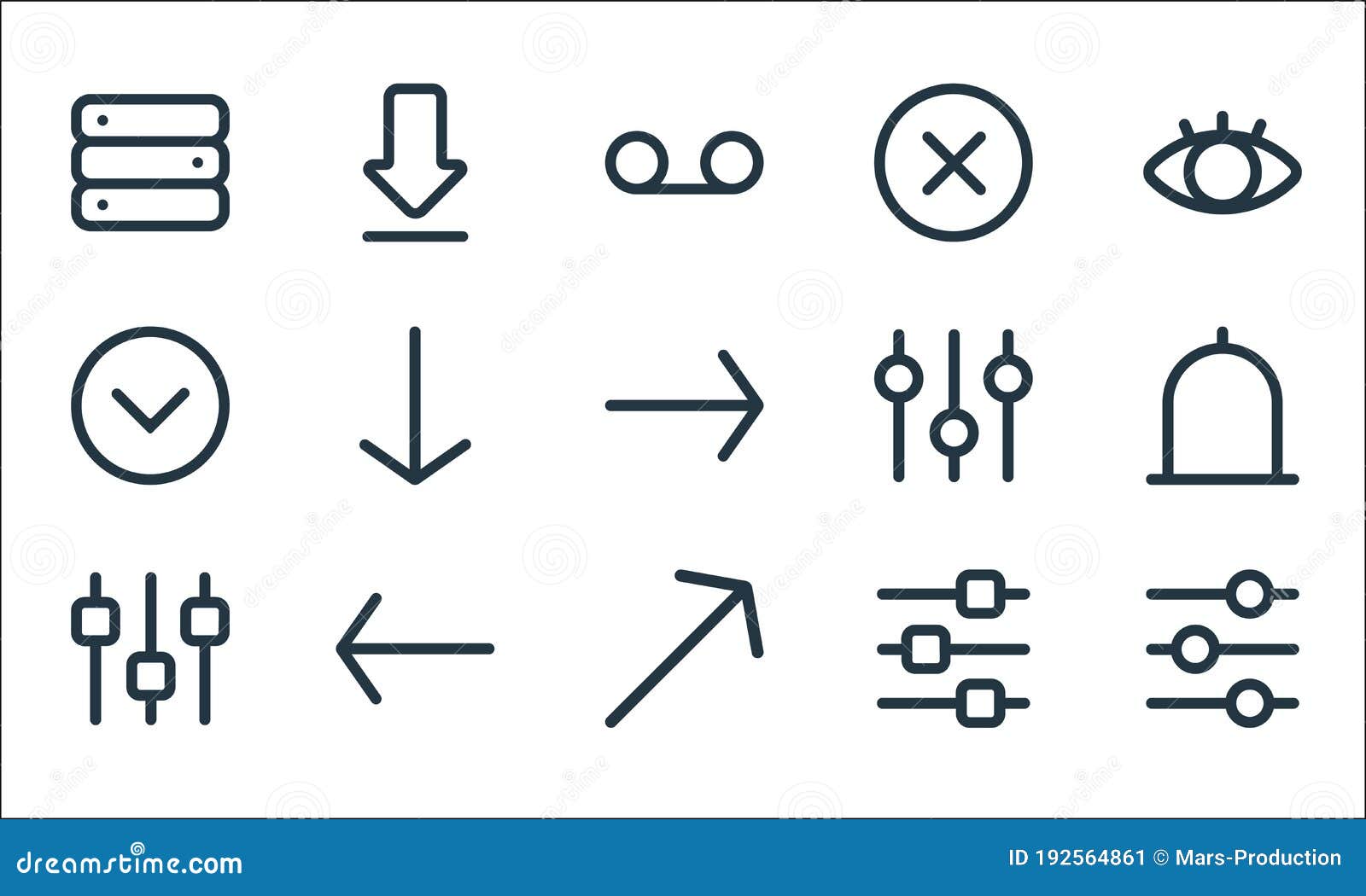 Linear Equalizer Icon From Discotheque Outline Collection. Thin Line ...
