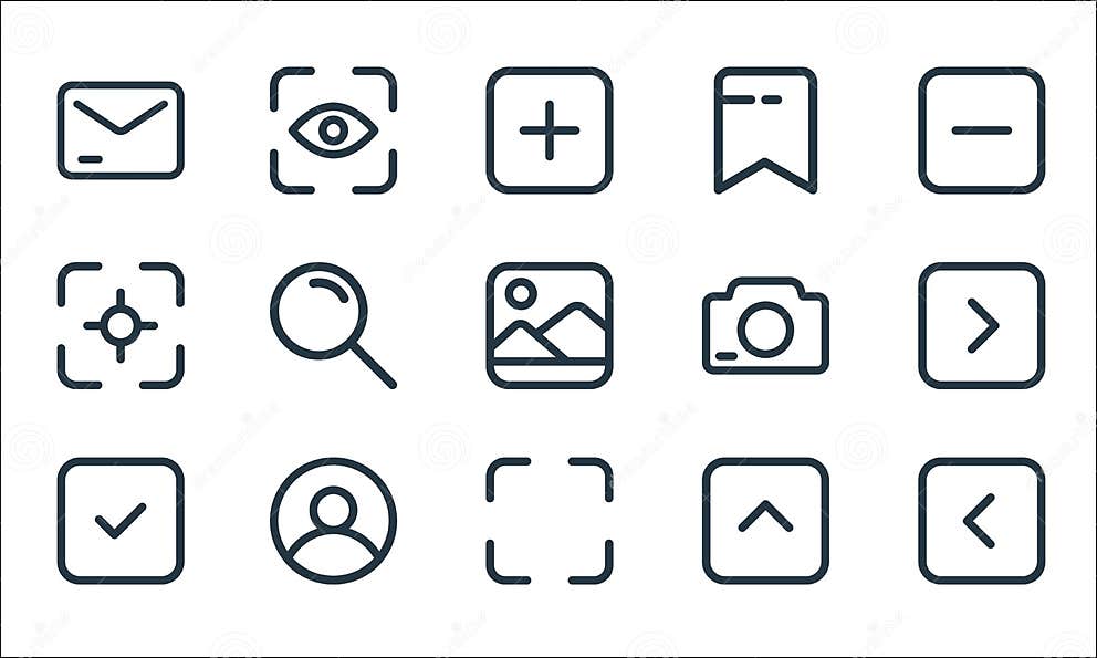 Interface Line Icons. Linear Set Stock Vector - Illustration of vector ...