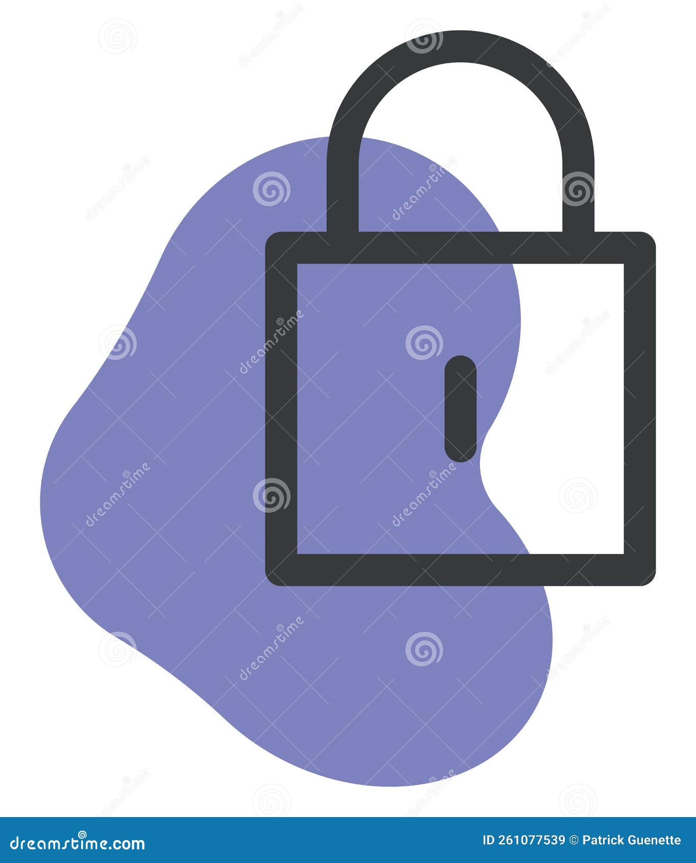 Interface lock, icon stock vector. Illustration of isolated - 261077539