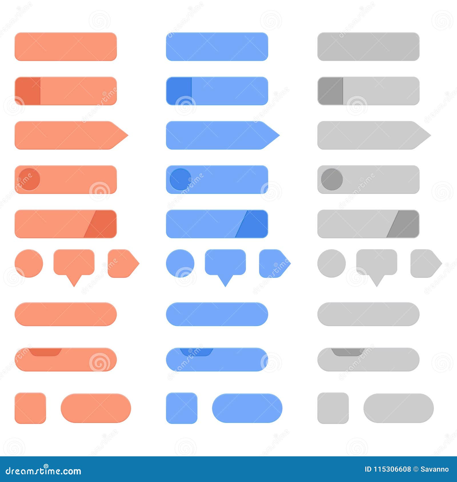 Interface Menu Buttons Set. Collection of Blank Colored Web Buttons ... Interface Menu Buttons Set. Collection of Blank Colored Web Buttons ...