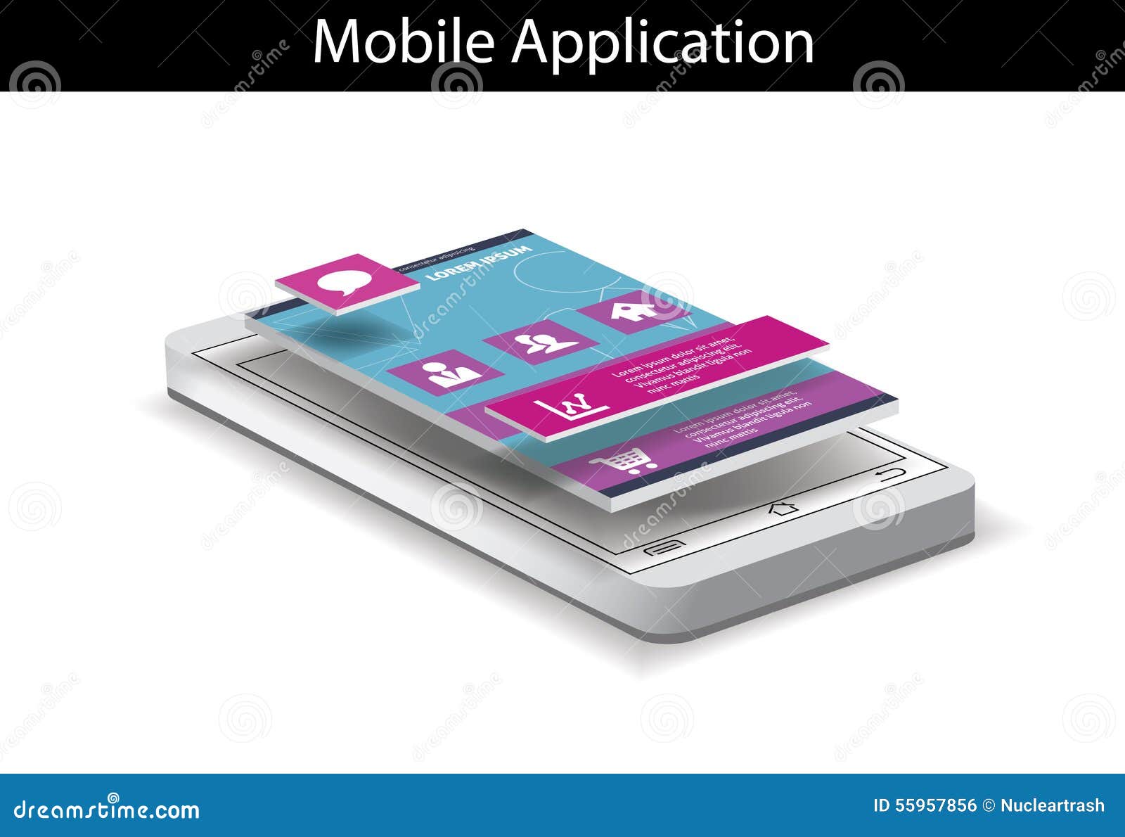 Interface mock-up stock vector. Illustration of business - 55957856