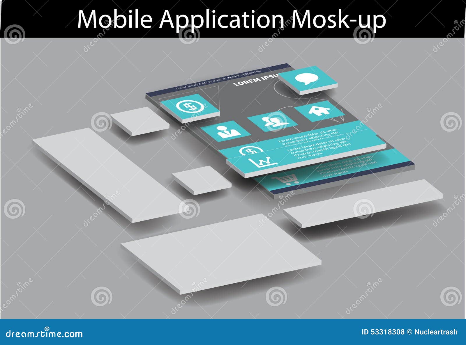 Interface mock-up stock vector. Illustration of label - 53318308