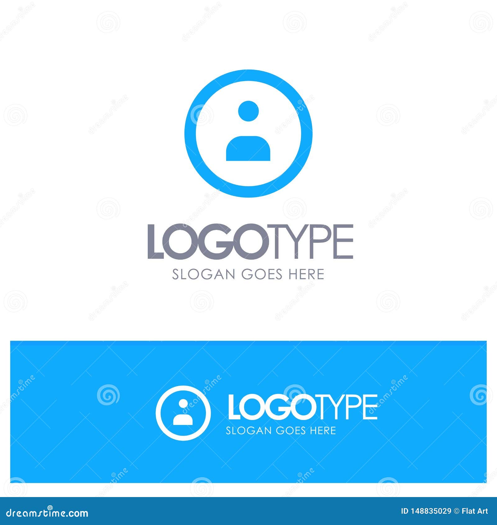 Interface, Navigation, User Blue Solid Logo with Place for Tagline ...